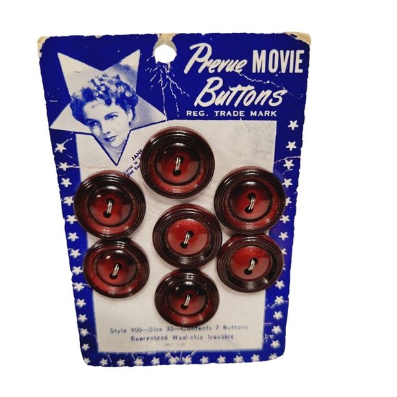 Accessories | Nos Prevue Movie Buttons Set Of 7 Jane Wyatt Starred In ...